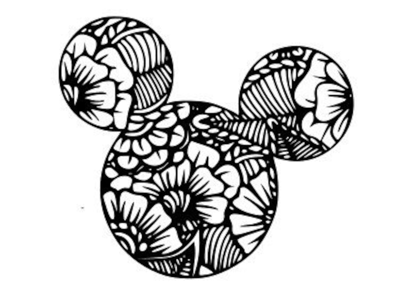 File Png , SVG File Mickey Mouse Floral Head Svg - Etsy