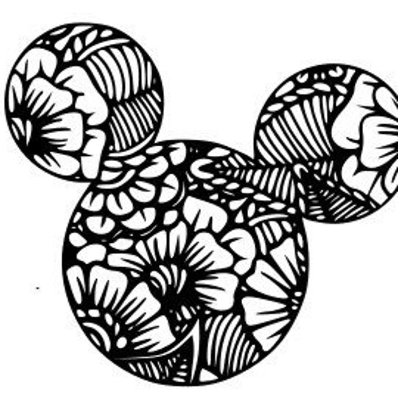 Mickey Floral Svg - Etsy