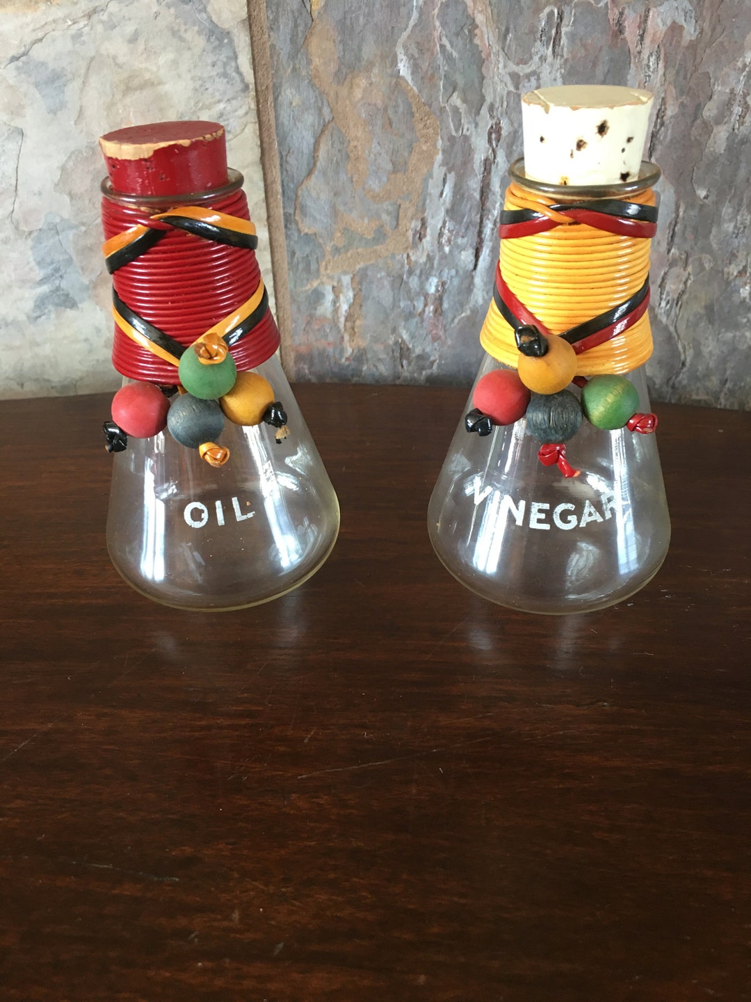 Vintage Weico Pyrex Oil Vinegar Set Cruet Decanter - Etsy