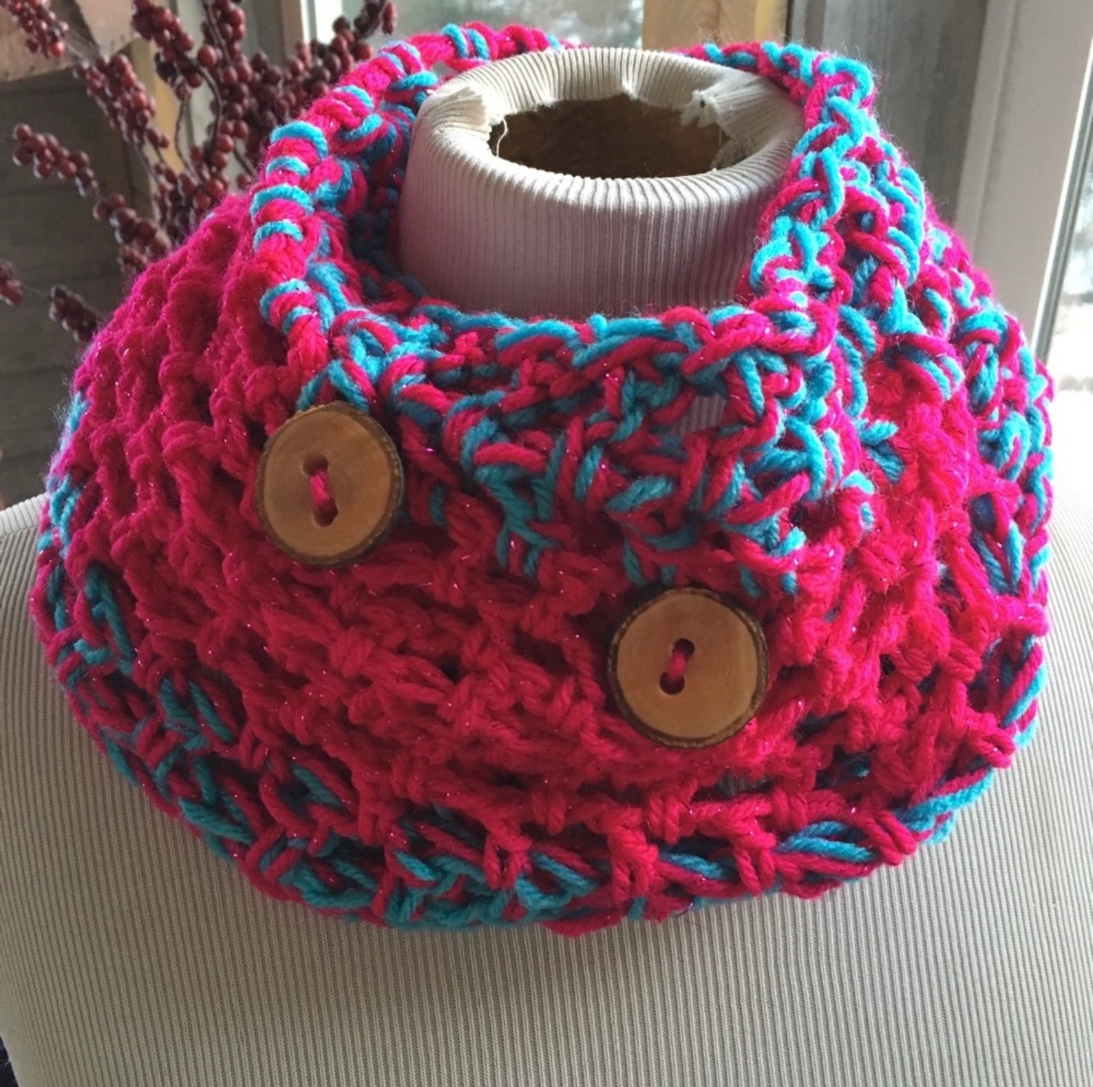 Crochet Homemade Scarfs Scarves Handcrafted With Buttons - Etsy