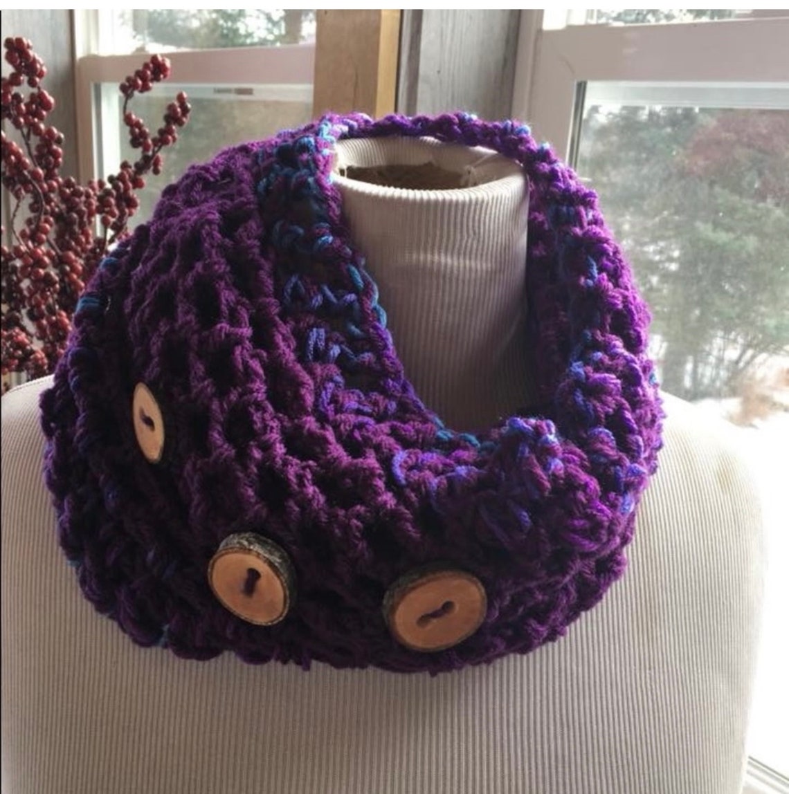 Crochet Homemade Scarfs Scarves Handcrafted With Buttons - Etsy