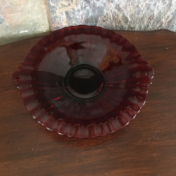 Ruby Glass Platter - Etsy