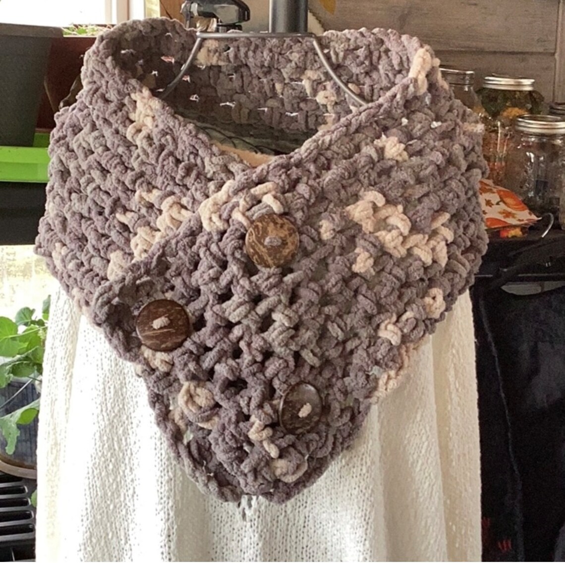 Crochet Homemade Scarfs Scarves Handcrafted With Buttons - Etsy