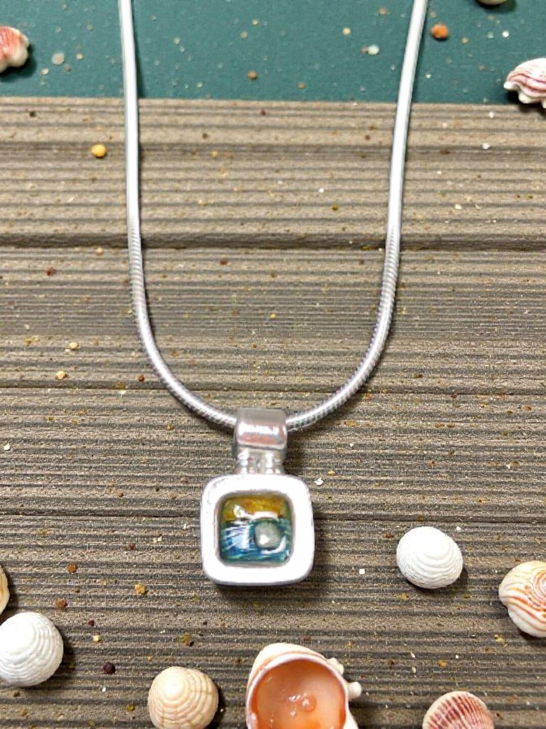 Coastal Sterling Silver Shadow Box Pendant - Etsy