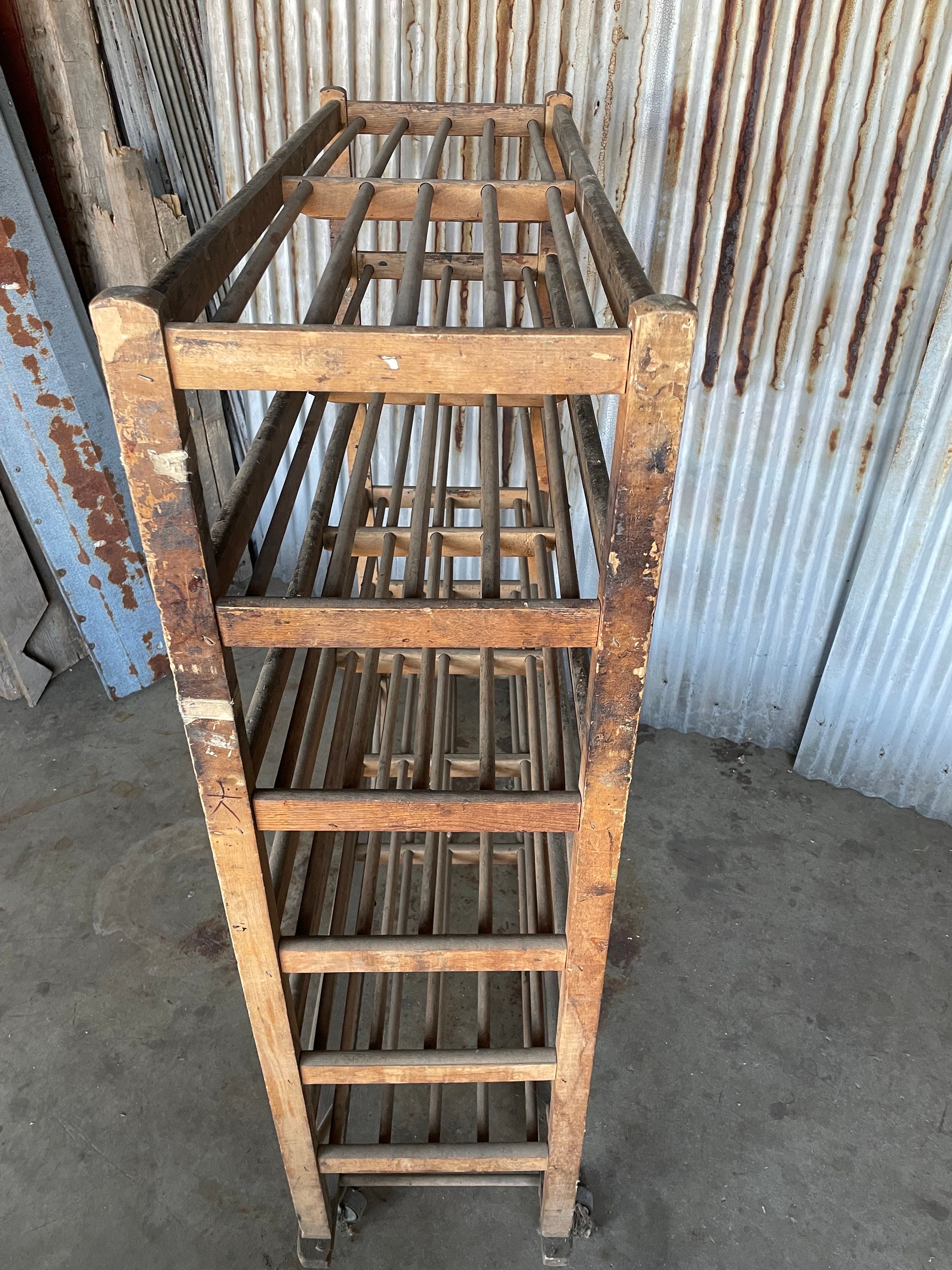 Authentic Antique Shoe Factory Rack 63” X 42” X 18” X 8” Shelf Spacing ...