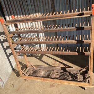 Authentic Antique Shoe Factory 6 Peg Style Rack in Original Finish ...