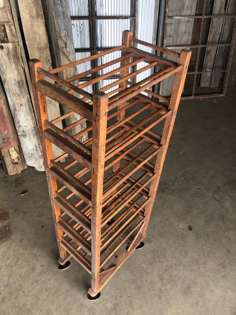 Authentic 1900’s East Coast Shoe Factory Rolling Rack With Dowel ...