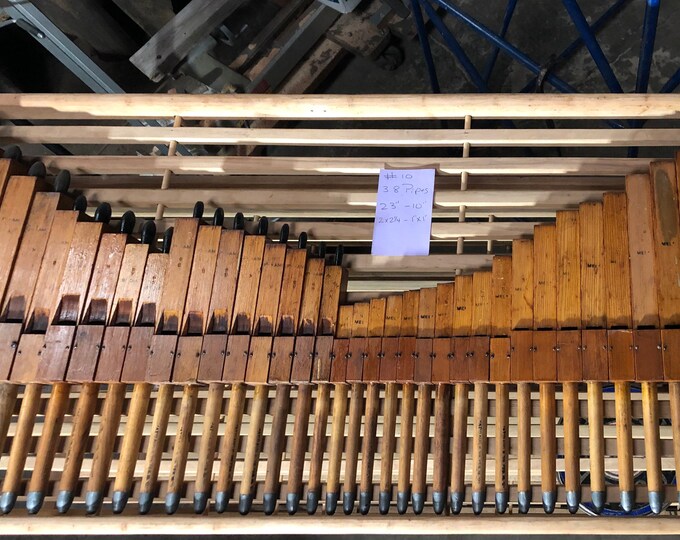 Set of 38 Large Wooden Pipe Organ Pipes Graduated Sizes 10” to 23” Tall ...