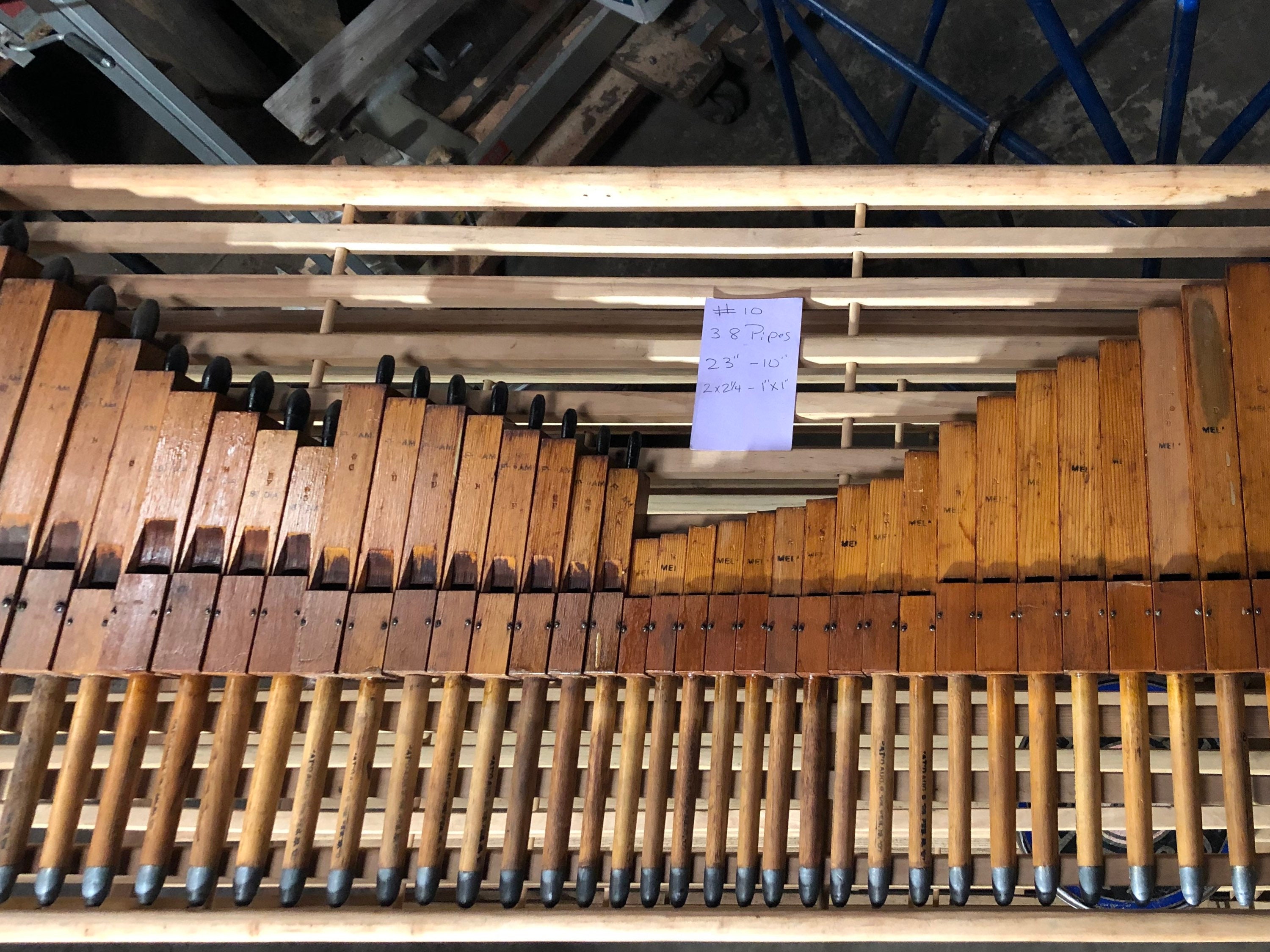 Set of 38 Large Wooden Pipe Organ Pipes Graduated Sizes 10 to - Etsy