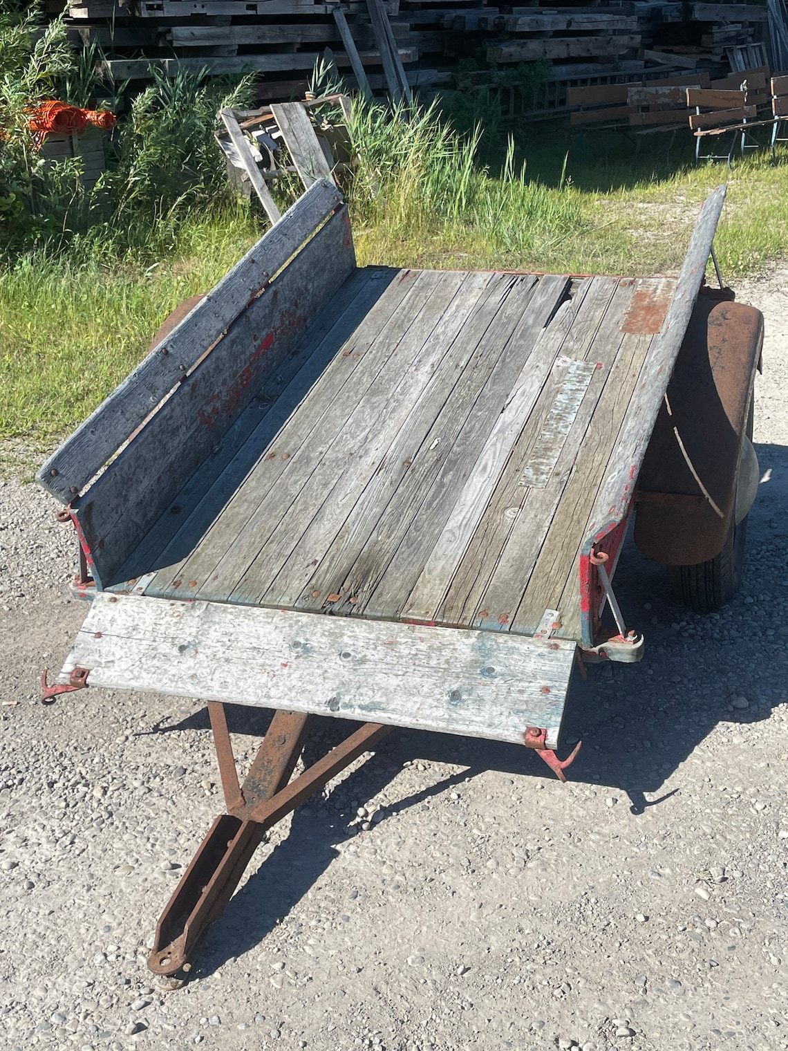 Antique Farm Trailer With 6 Bed 1940s Era Chevy Pickup Perfect for ...