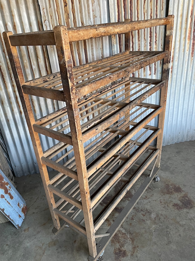 Authentic Antique Shoe Factory Rack 63” X 42” X 18” X 8” Shelf Spacing ...