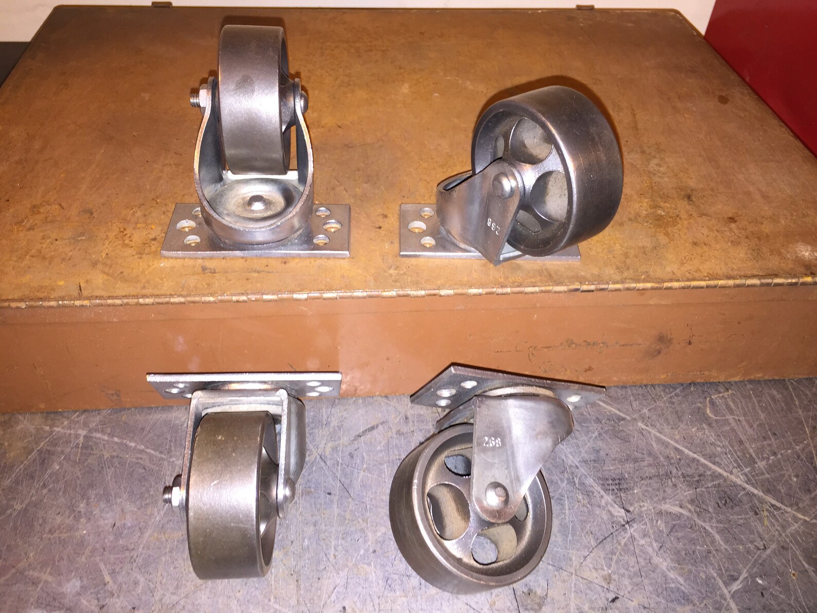 Set of 4 Bassick Industrial Casters 3-1/4” Height -cast Iron 360 Wheels ...