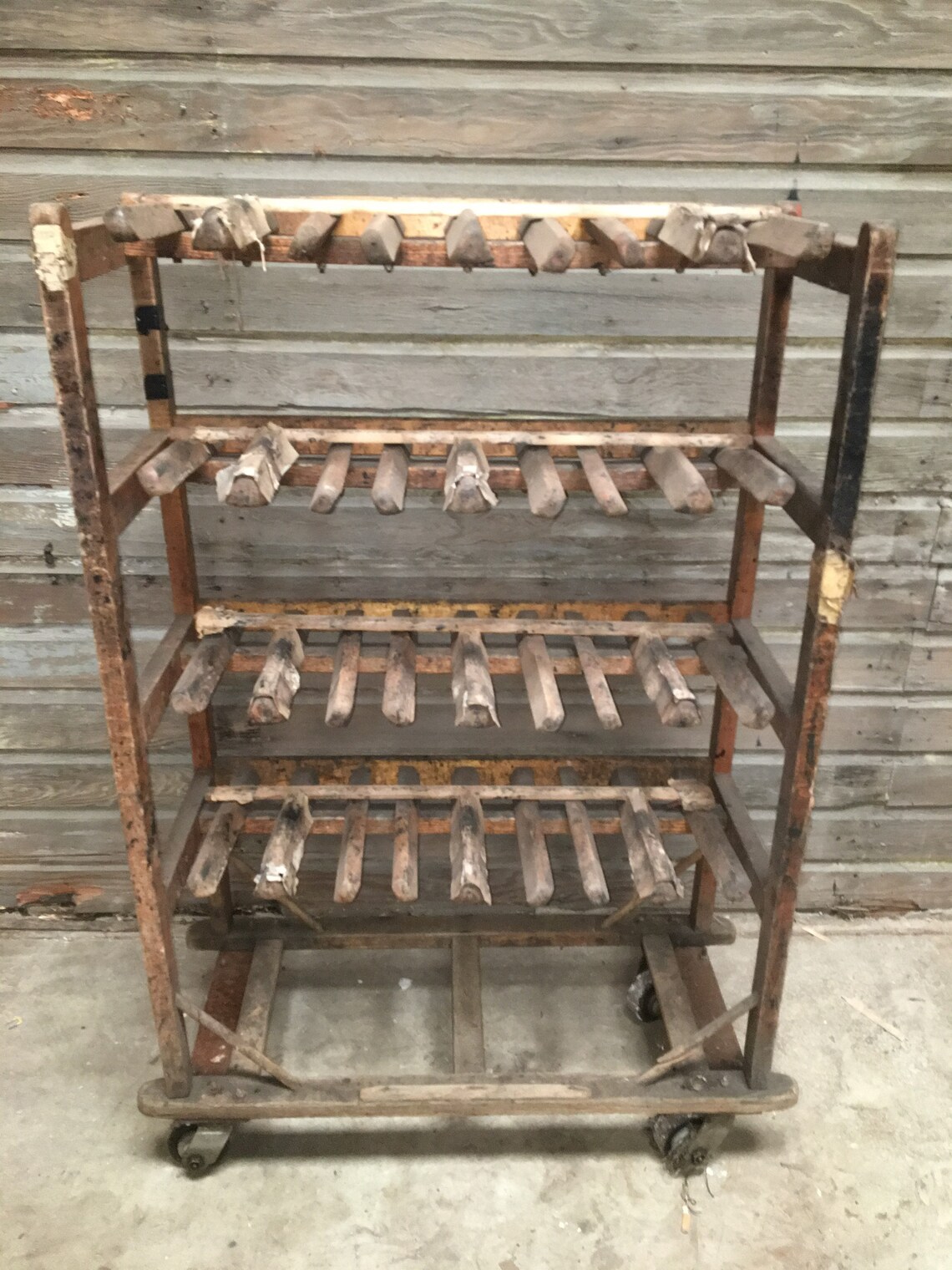 Authentic Antique Wooden Shoe Factory Rack on Original Casters - Etsy
