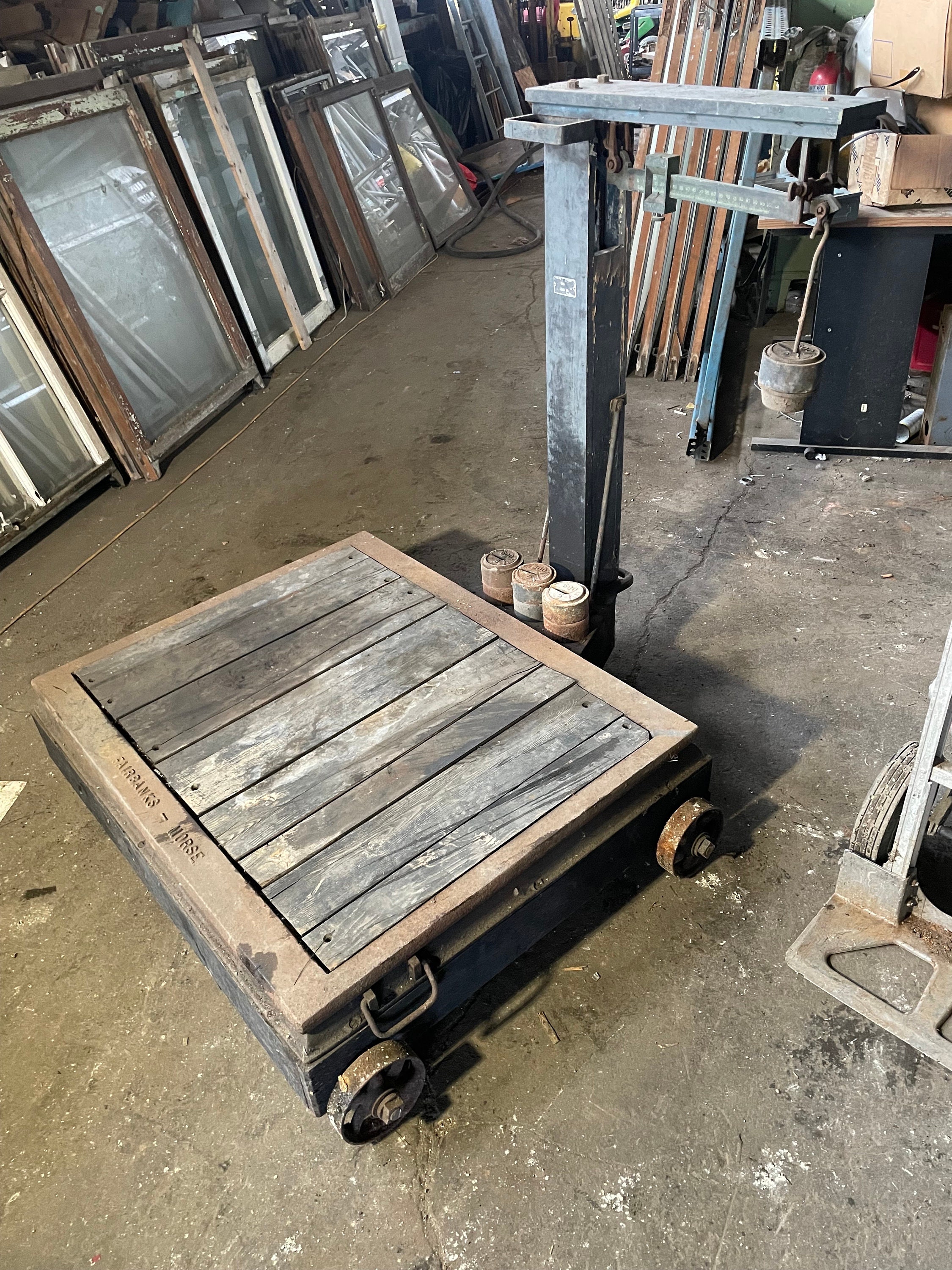 Large Antique Fairbanks-morse 34” X 44” Platform Grain Scale Complete ...
