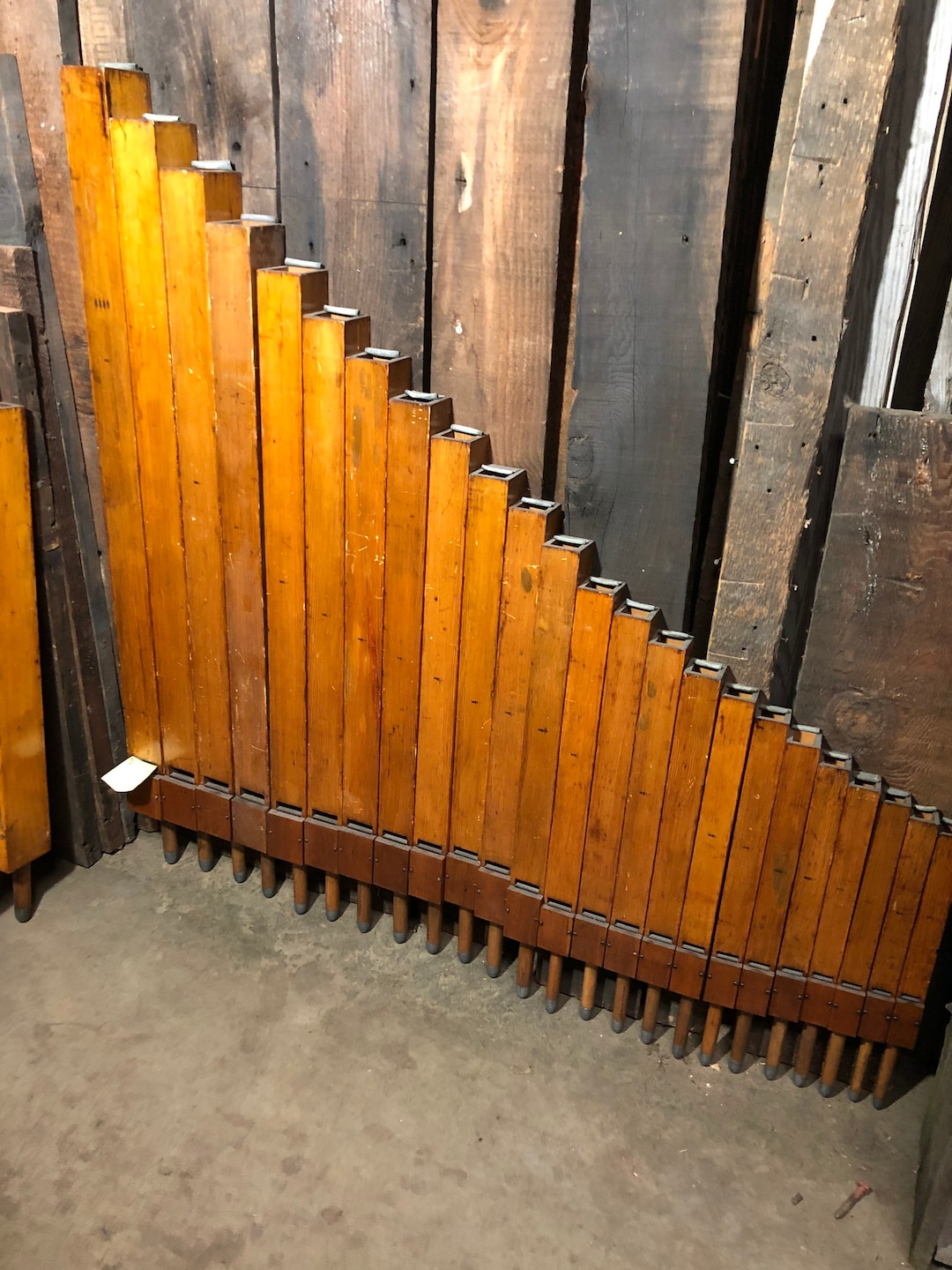 Set of 24 Large Wooden Pipe Organ Pipes Graduated Sizes 20” to 56” Tall ...