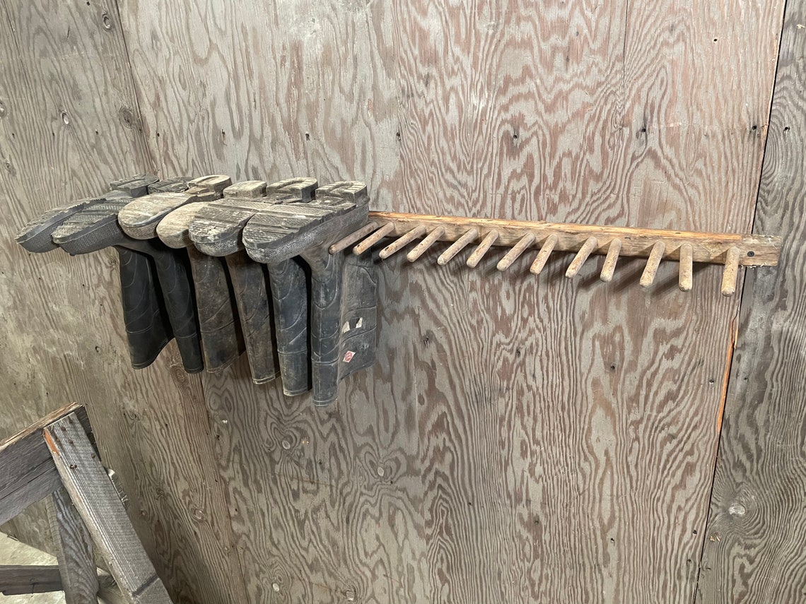 1 Vintage 6 Pair Rubber Mud Boot Wall Storage Rack 51-1/4 X - Etsy