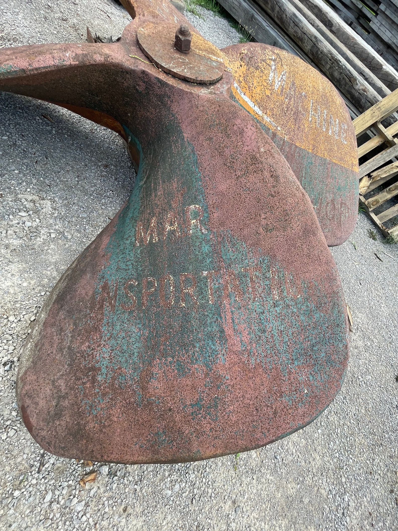 Huge Painted Marine Contractor Signage Antique 8’ Diameter Iron Ships ...