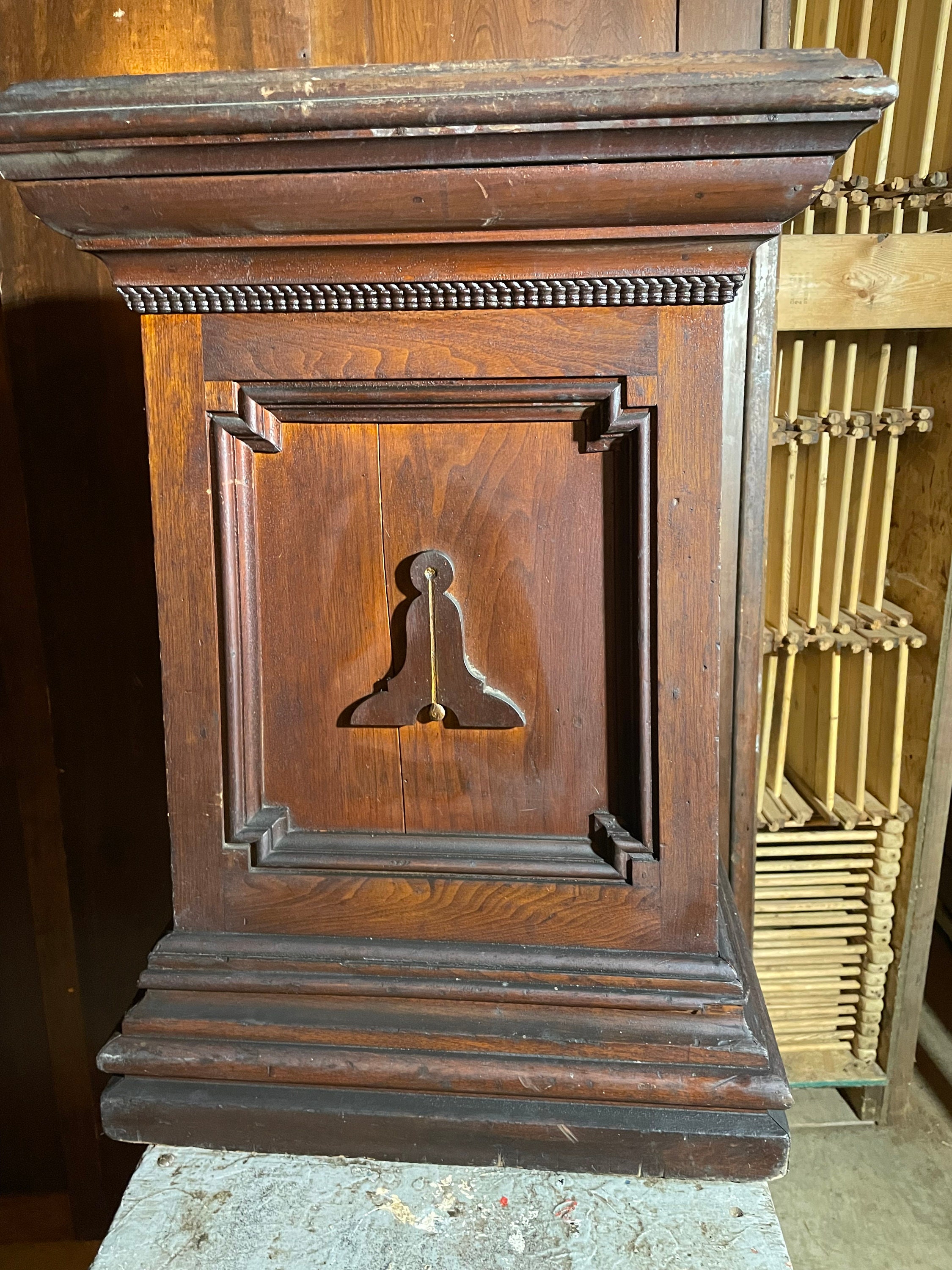 Antique Solid Walnut Masonic Emblem Adorned Pedestal 29 T X 20-1/2 ...