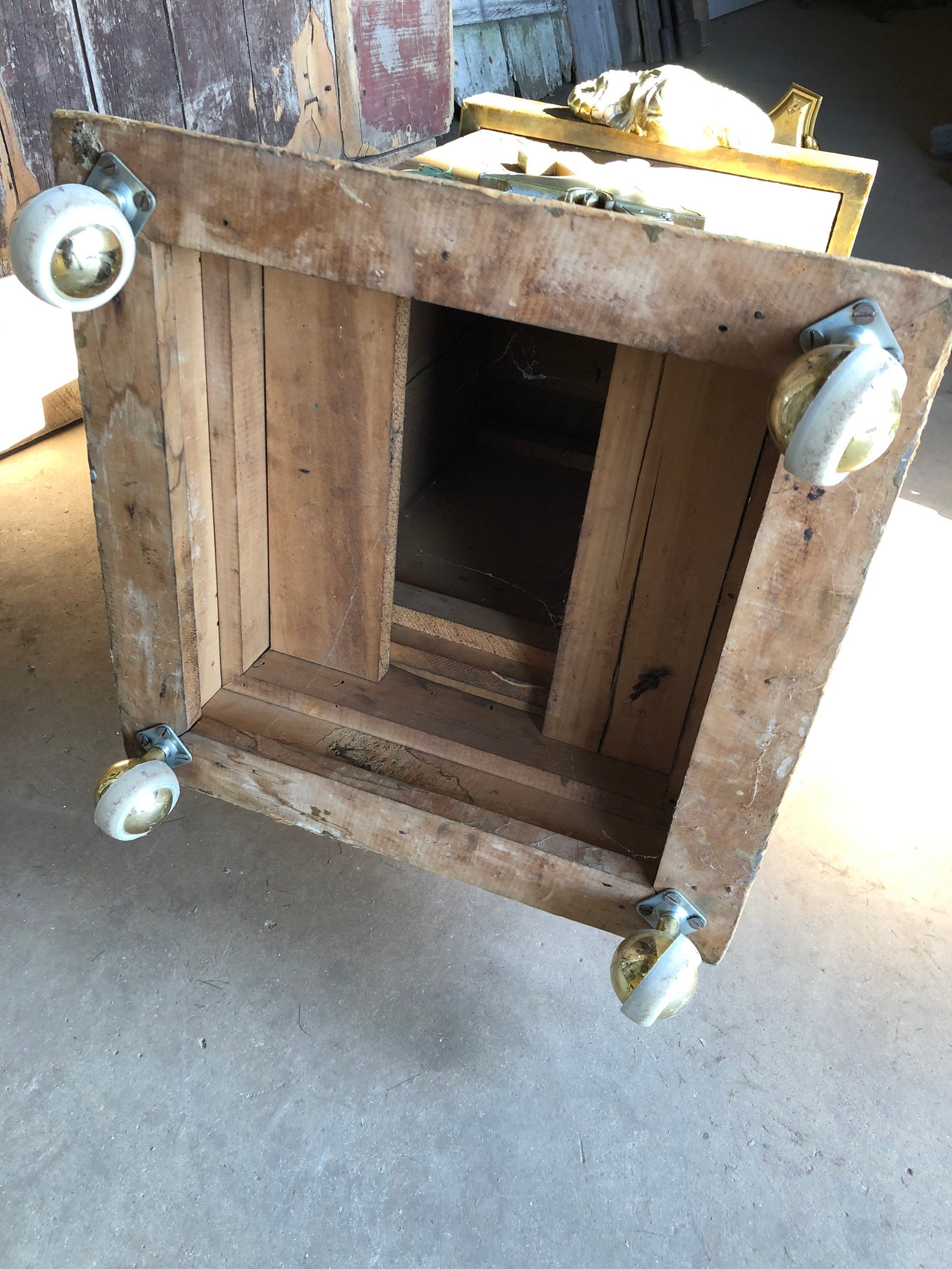 Pair of 6’ 8” Tall Antique Masonic Lodge Pillars Wood With Plaster ...