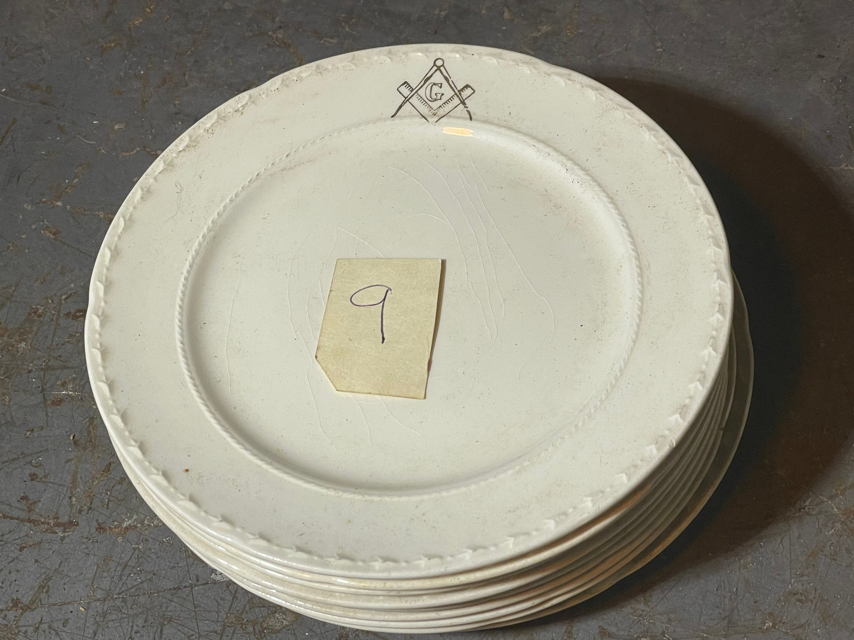 48 Piece Antique Masonic Dining Plates Bowls and Saucers Made by ...