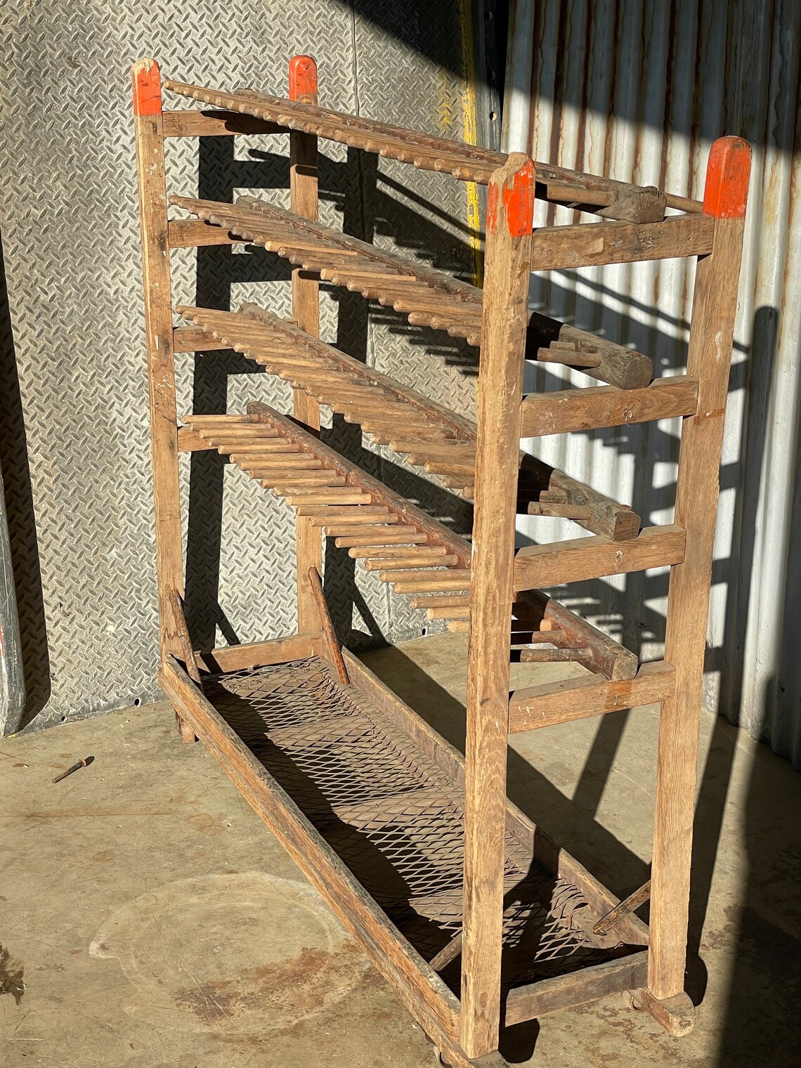 Authentic Antique Shoe Factory 6 Peg Style Rack in Original Finish ...