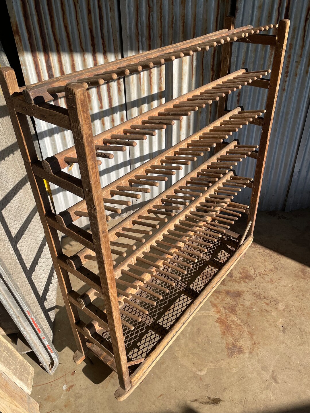 Authentic Antique Shoe Factory 6 Peg Style Rack in Original Finish ...