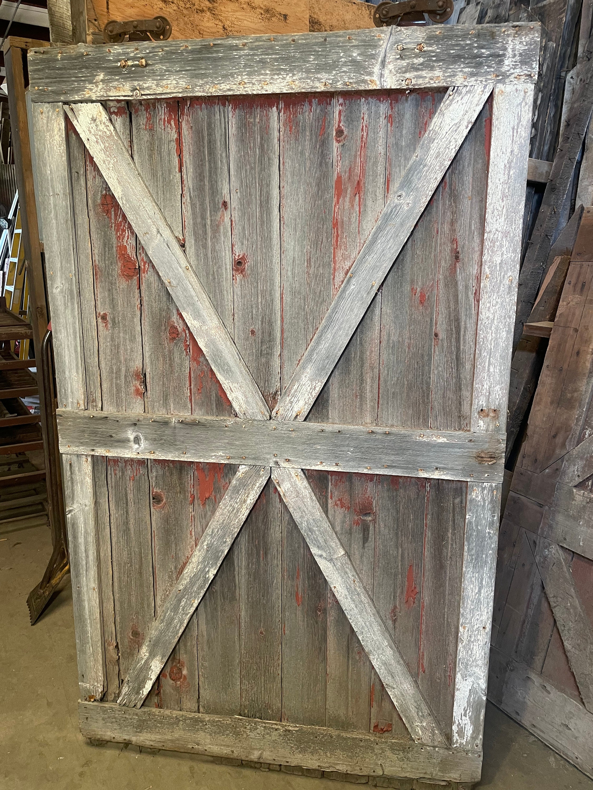 51” X 85” Tall Panel Sliding Barn Door With Great Antique Character ...