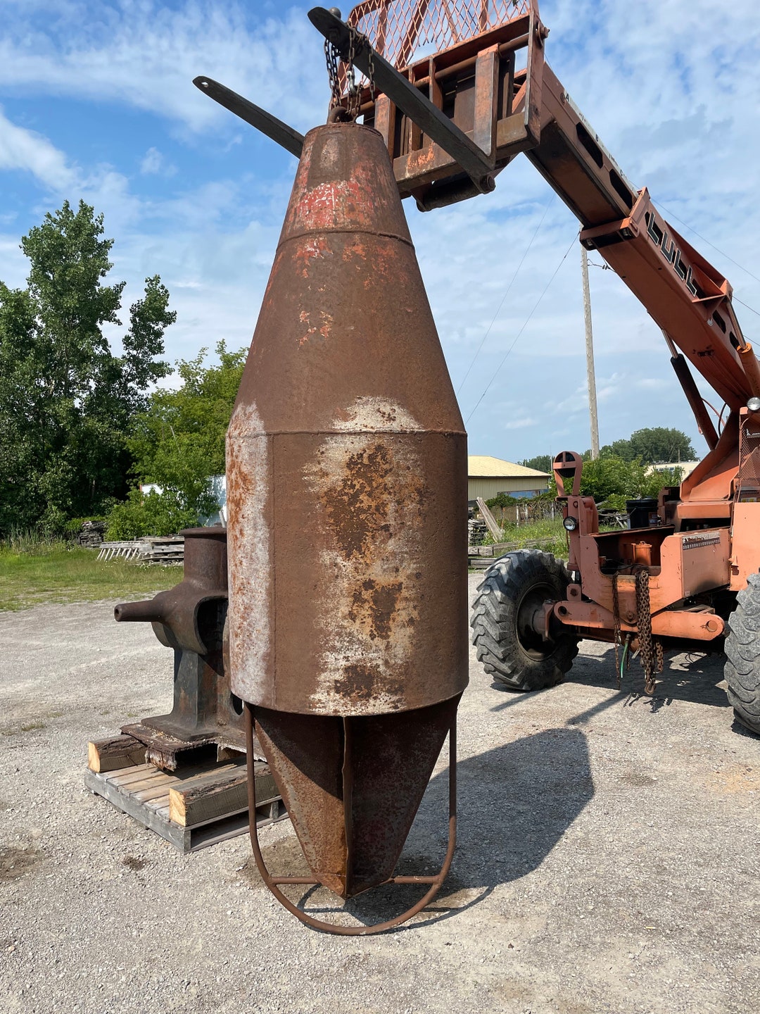 Large Iron Antique Buoy 10’ 4” Tall X 36” Diameter Body Perfect for ...