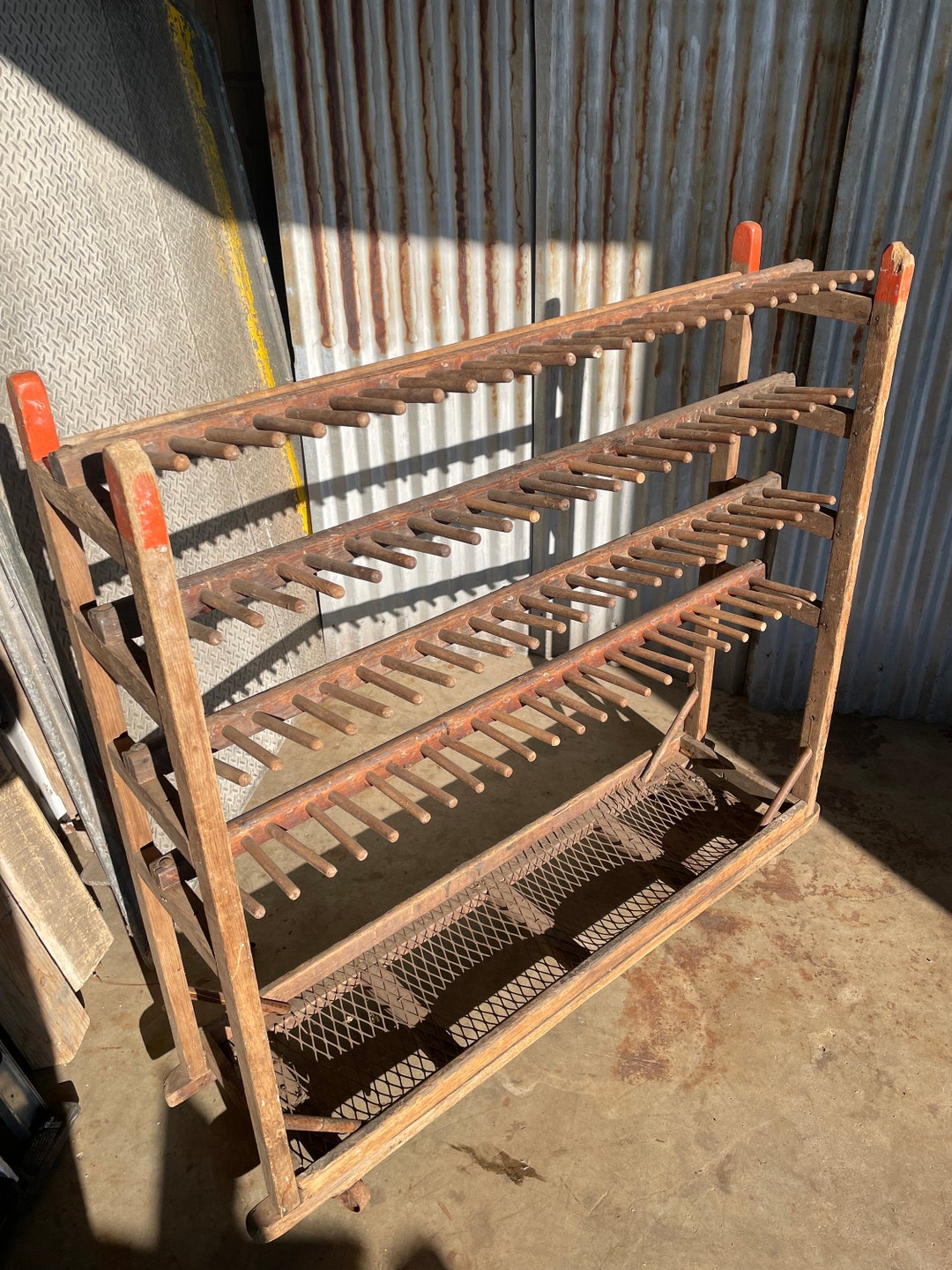 Authentic Antique Shoe Factory 6 Peg Style Rack in Original Finish ...