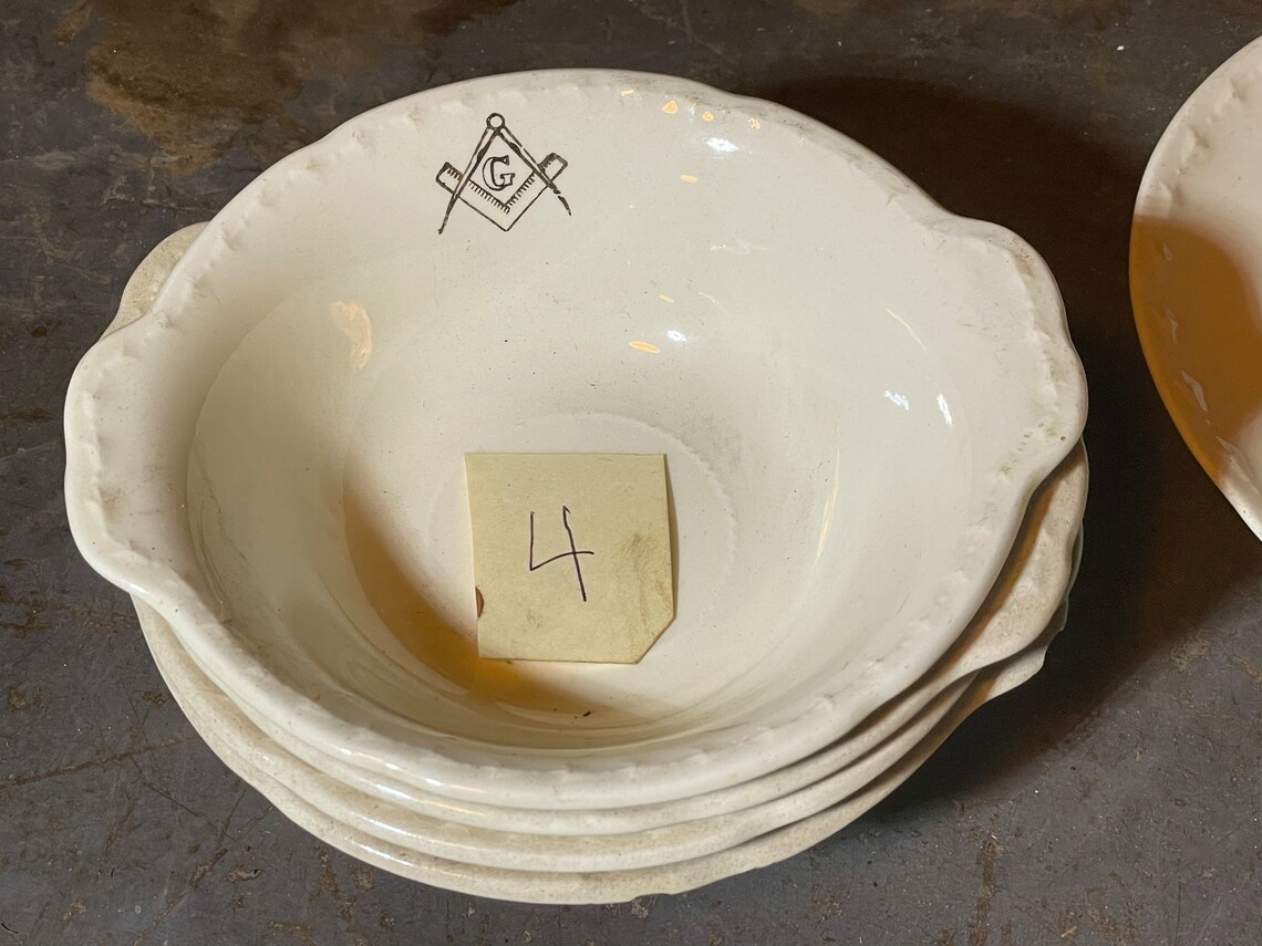 48 Piece Antique Masonic Dining Plates Bowls and Saucers Made - Etsy