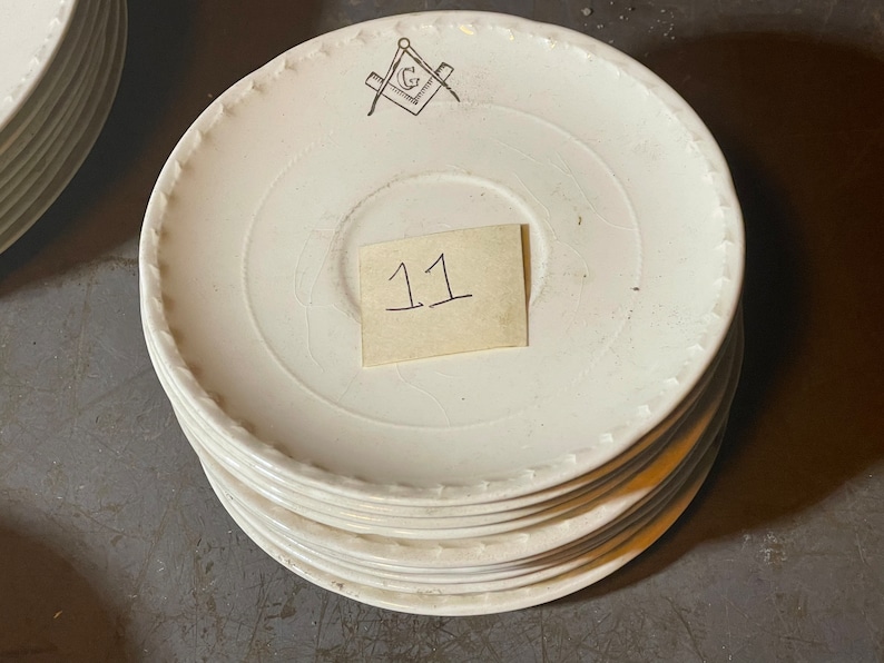 48 Piece Antique Masonic Dining Plates Bowls and Saucers Made by ...