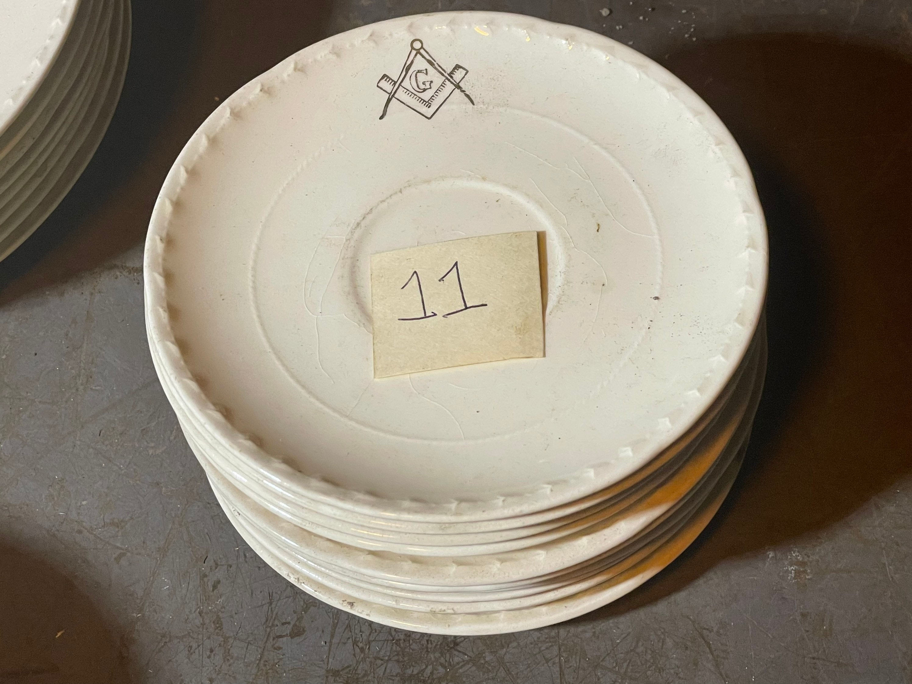 48 Piece Antique Masonic Dining Plates Bowls and Saucers Made by ...