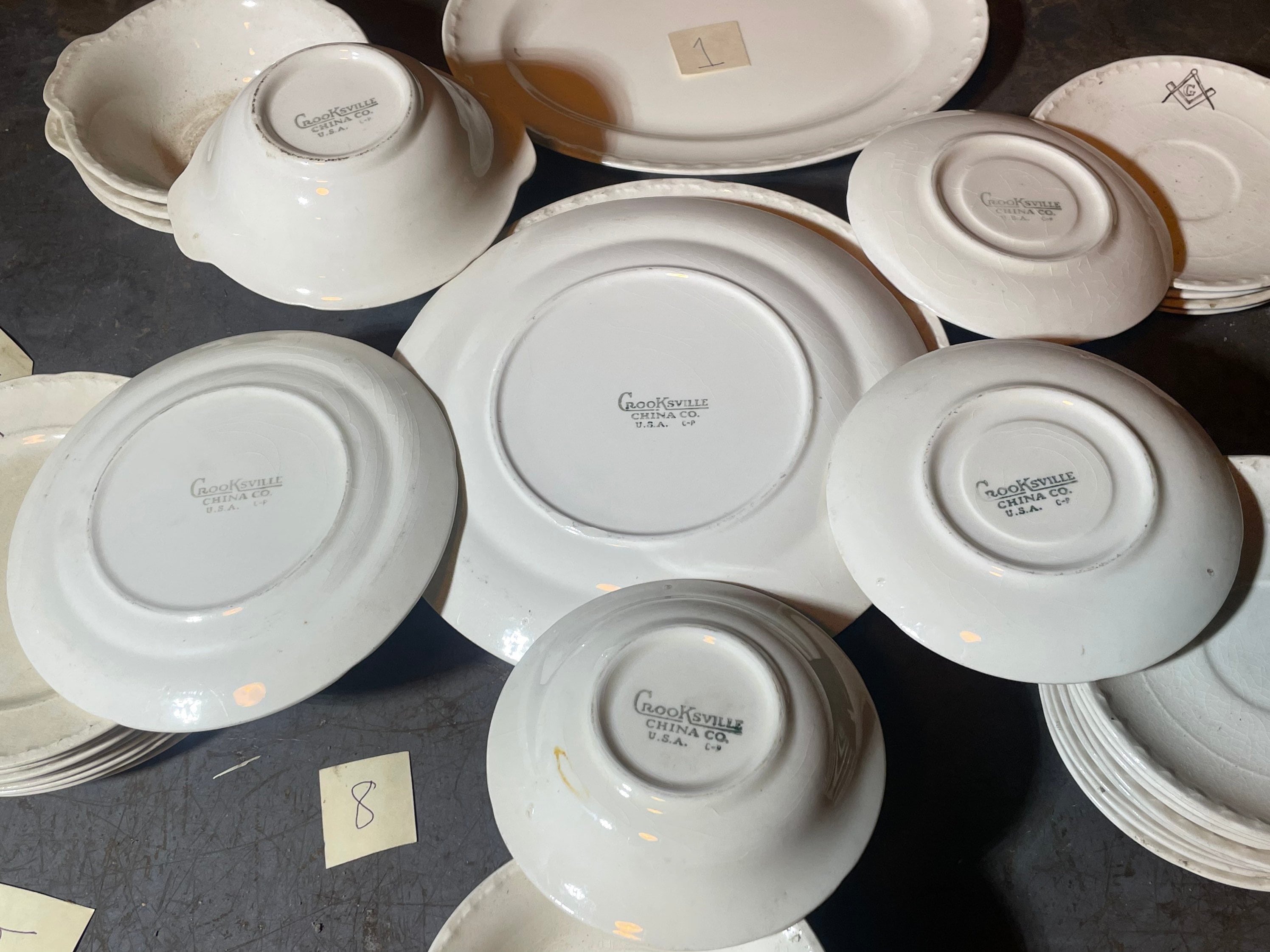 48 Piece Antique Masonic Dining Plates Bowls and Saucers Made - Etsy