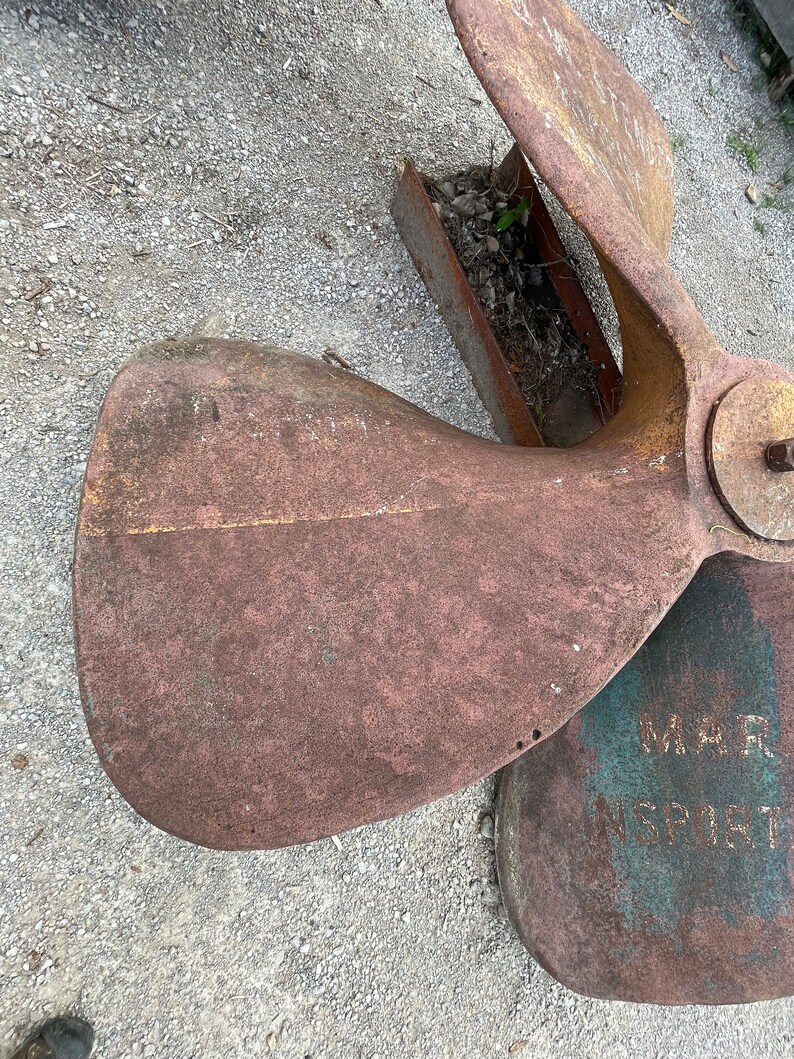 Huge Painted Marine Contractor Signage Antique 8’ Diameter Iron Ships ...