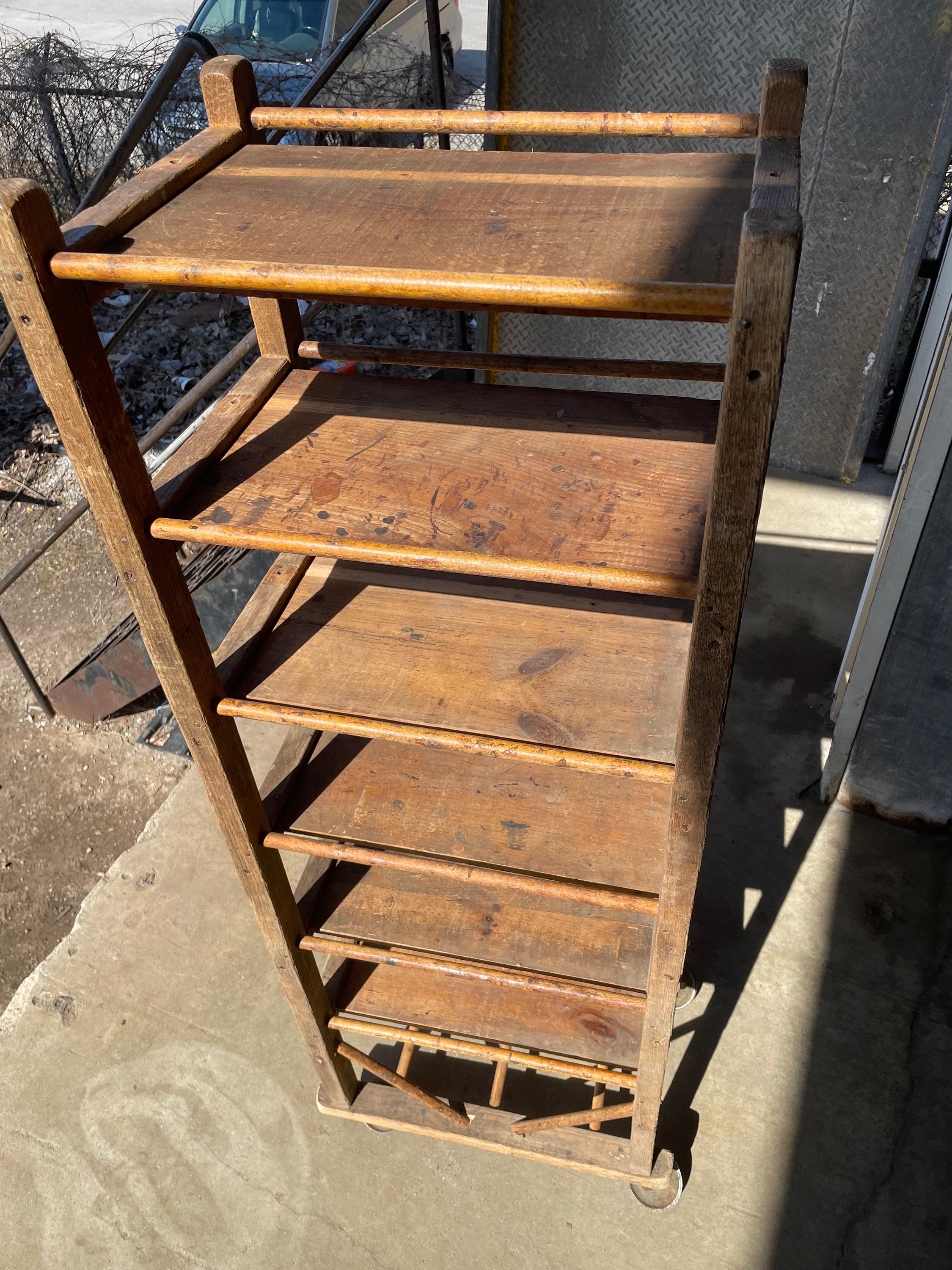 Authentic East Coast Shoe Factory Rack in Original Finish 57” Tall X 21 ...