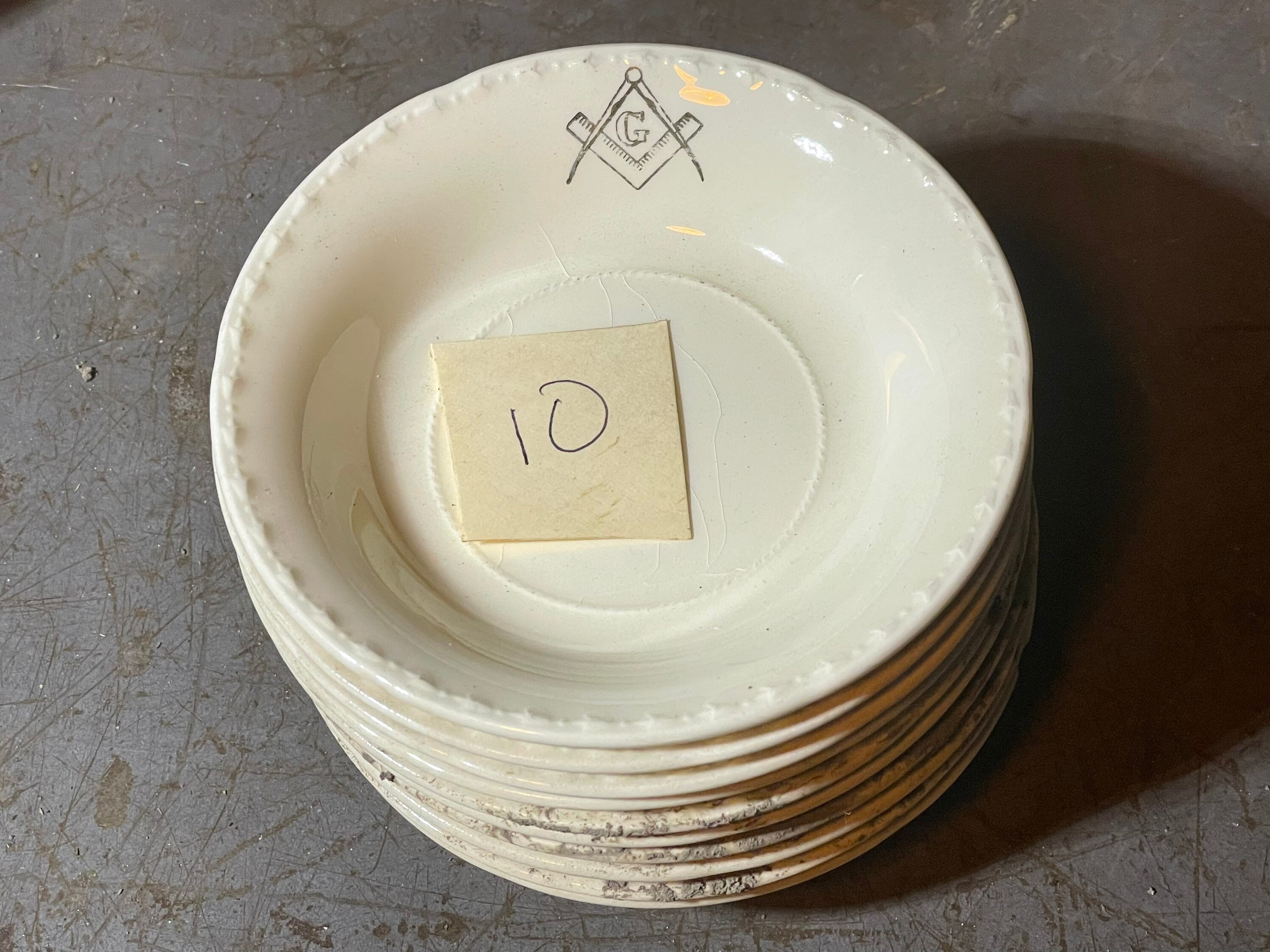 48 Piece Antique Masonic Dining Plates Bowls and Saucers Made - Etsy