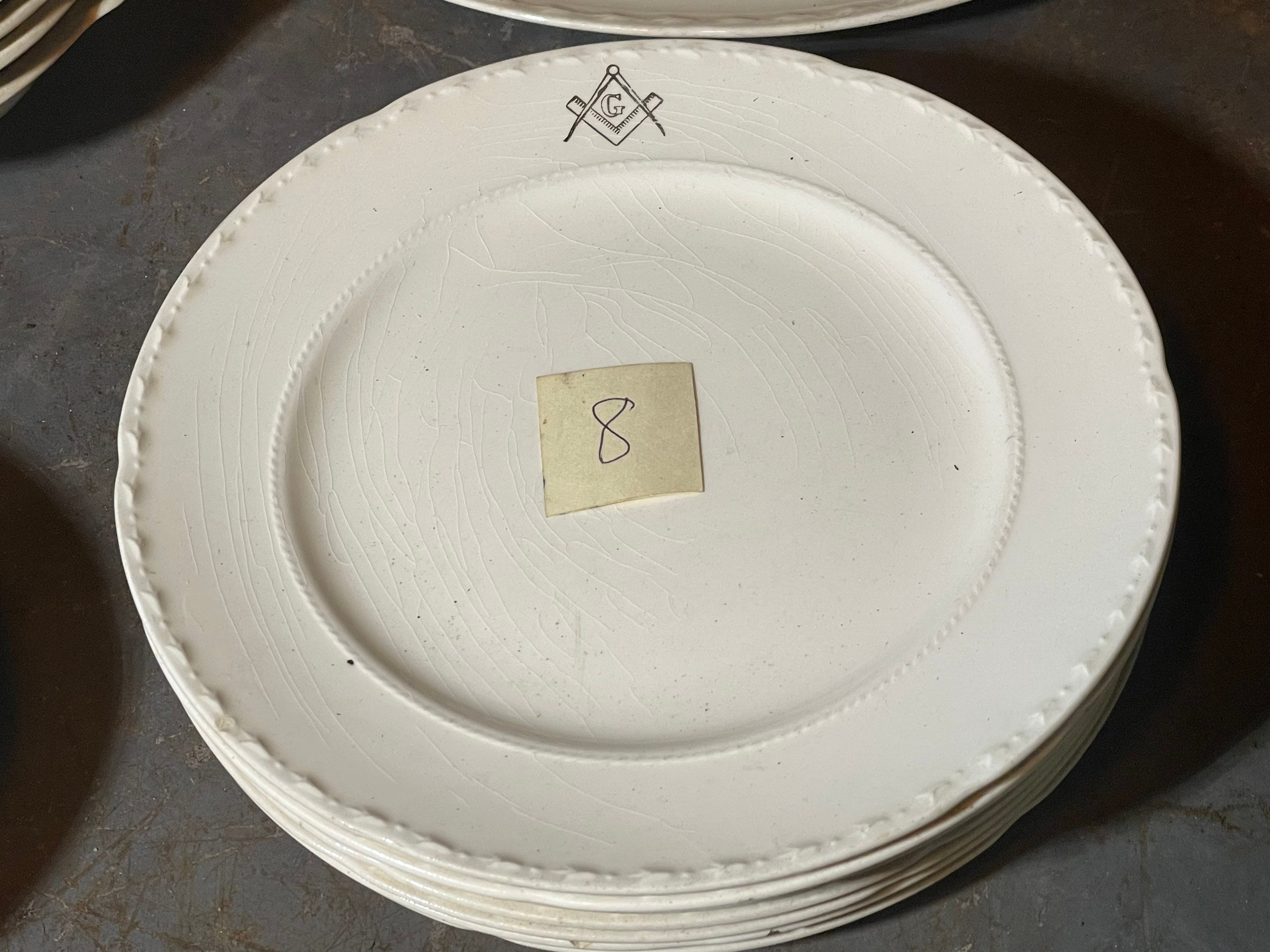 48 Piece Antique Masonic Dining Plates Bowls and Saucers Made - Etsy