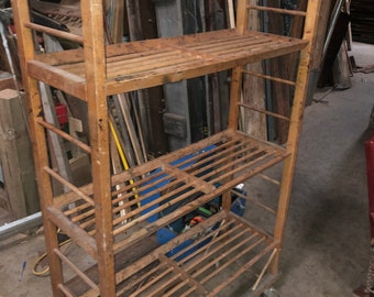Authentic Antique Wooden Shoe Factory Rack on Original Casters | Etsy