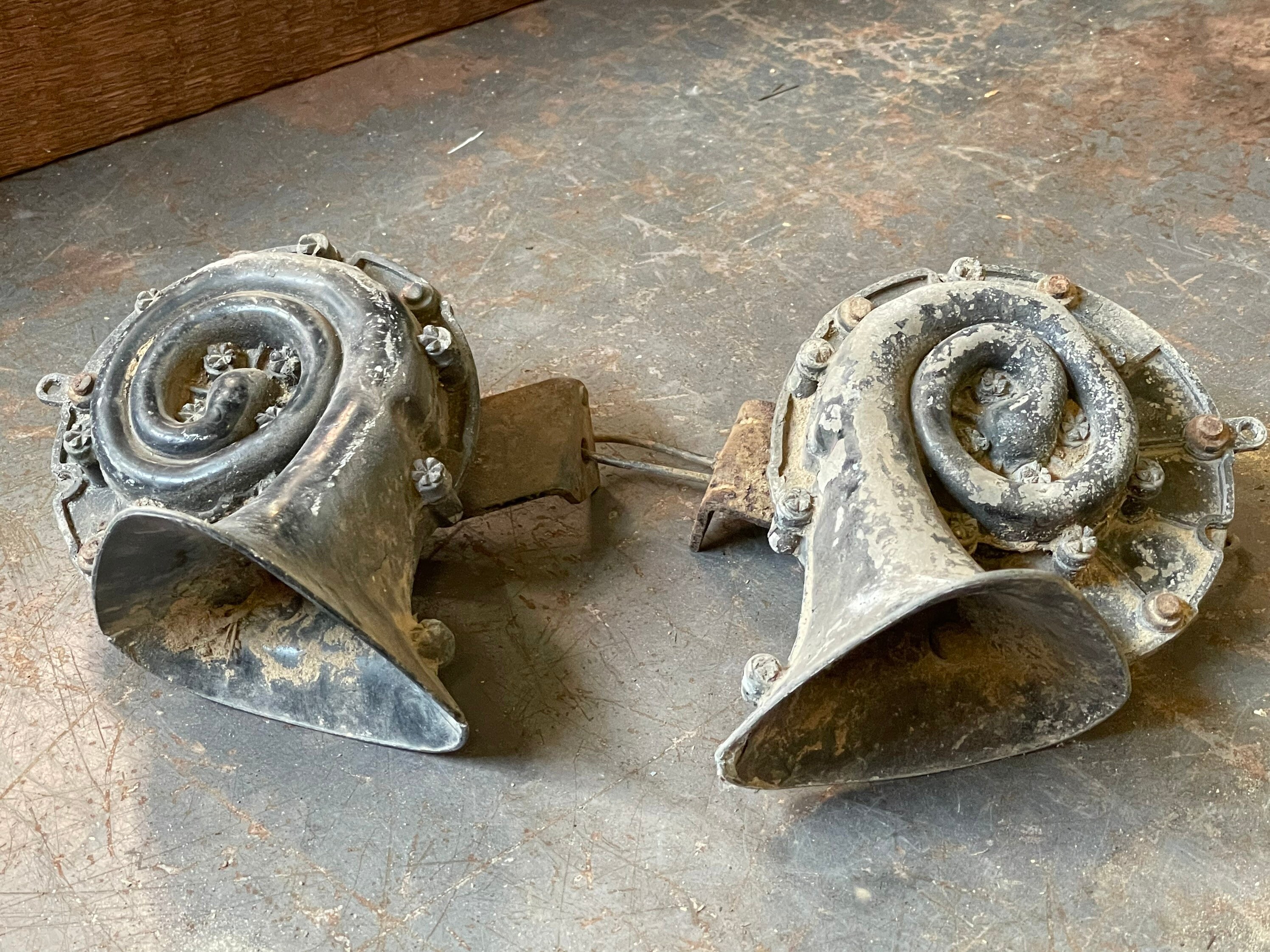 Pair of Antique Metal Ouga Horns for Tractors & Trucks Out of - Etsy