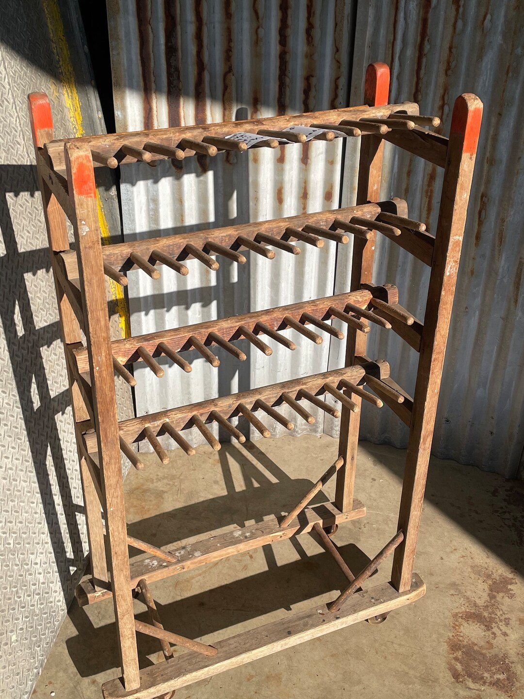 Authentic Antique Shoe Factory Peg Style Rack in Original Finish ...