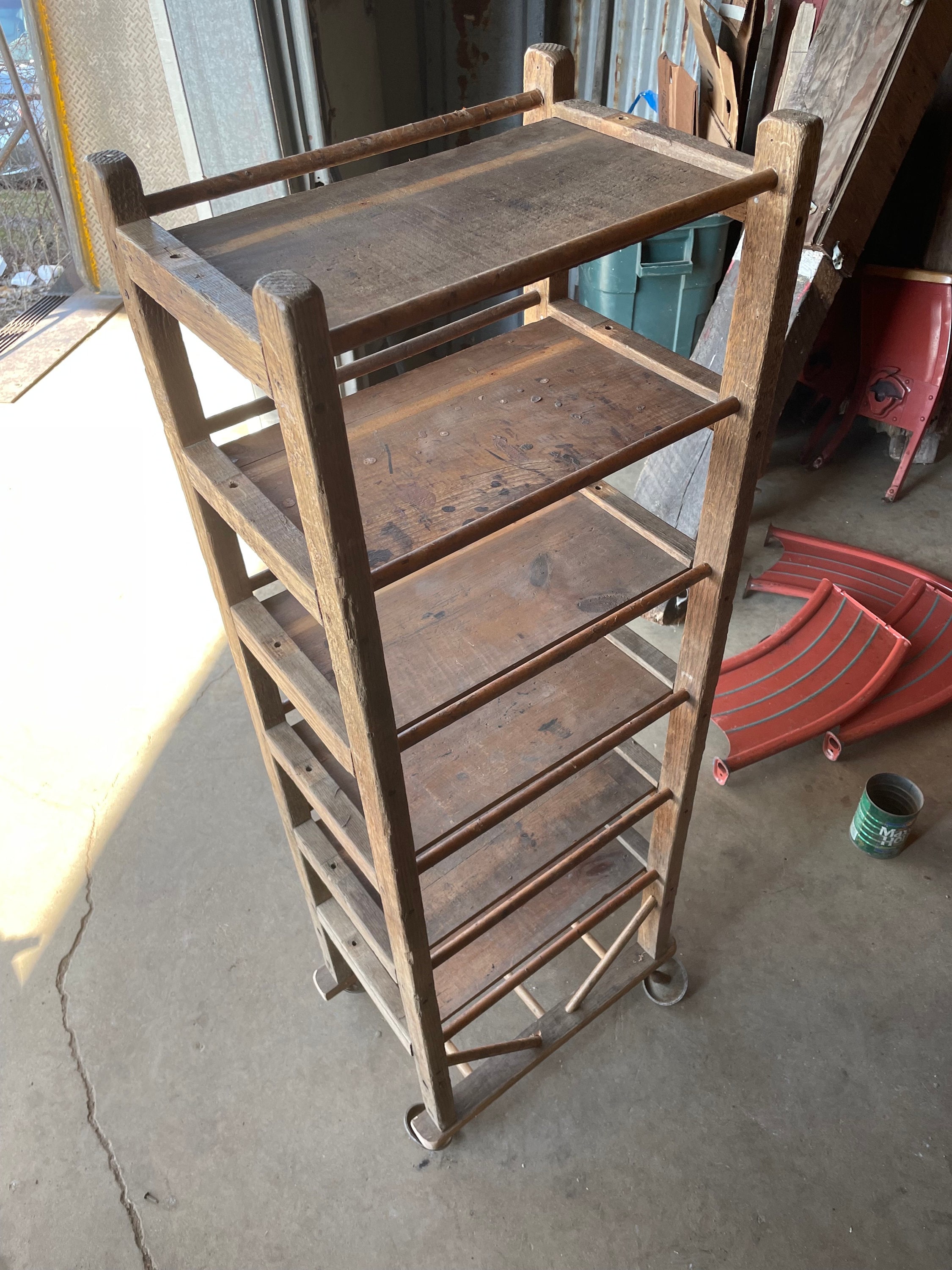 Authentic East Coast Shoe Factory Rack in Original Finish 57 Tall X 21 ...