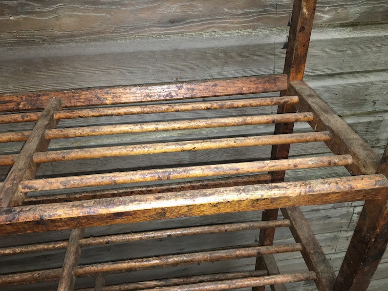 Authentic Antique Wooden Shoe Factory Rack on Original Casters - Etsy