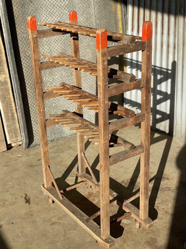 Authentic Antique Shoe Factory Peg Style Rack in Original Finish ...