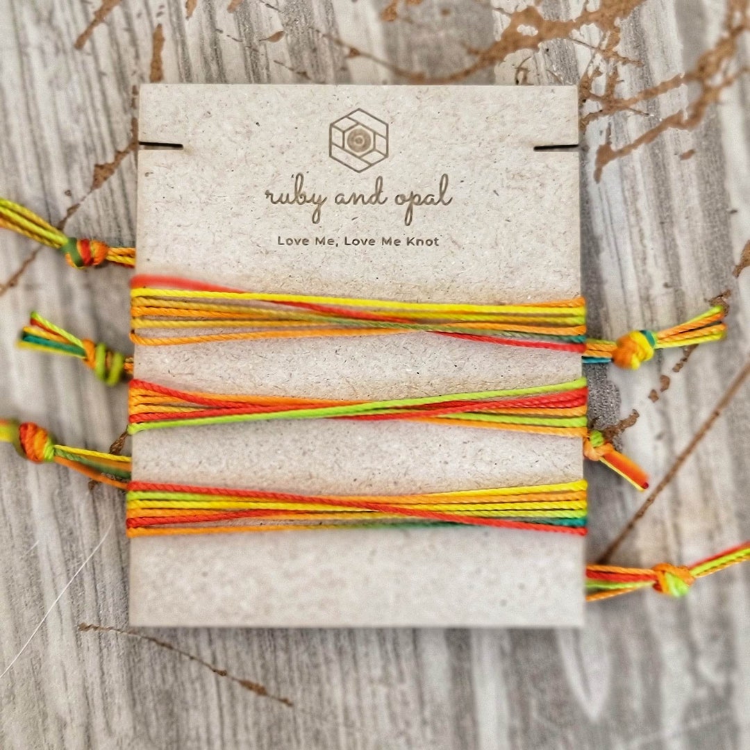 Rainbow Threads: Rainbow String Bracelets (set of 3) - Etsy