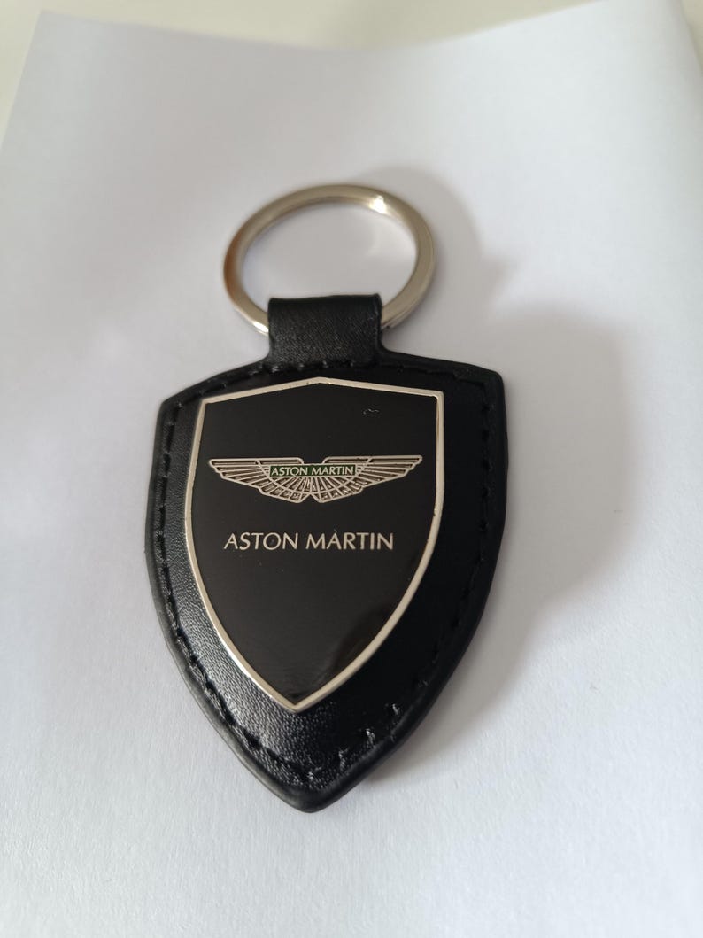 Aston Martin Keyring - Black Leather Key Chain, Racing Car Gift - Etsy