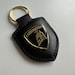 Lamborghini Leather Keyring Key Chain Shield Fob Ring Black - Etsy