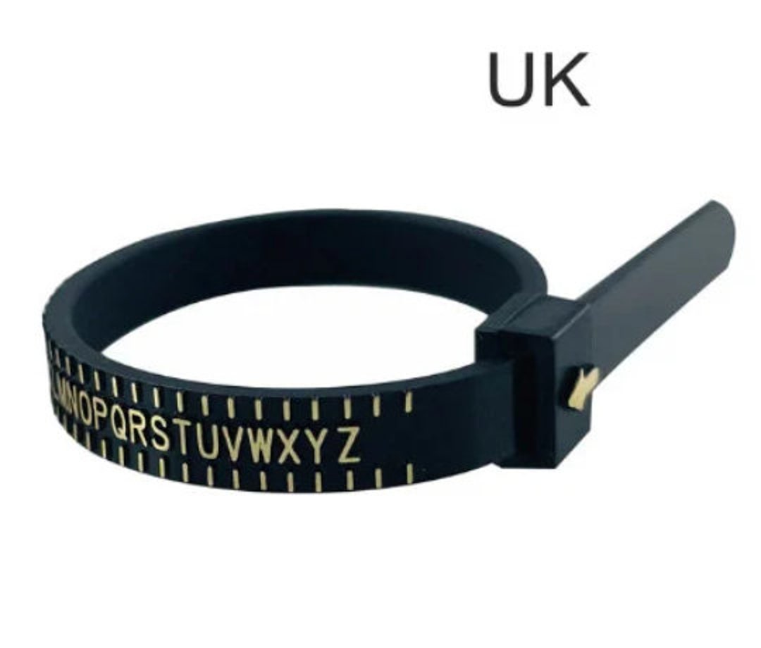 UK Ring Sizer, Black Ring Sizer, Ring Measurement Guide, Adjustable ...