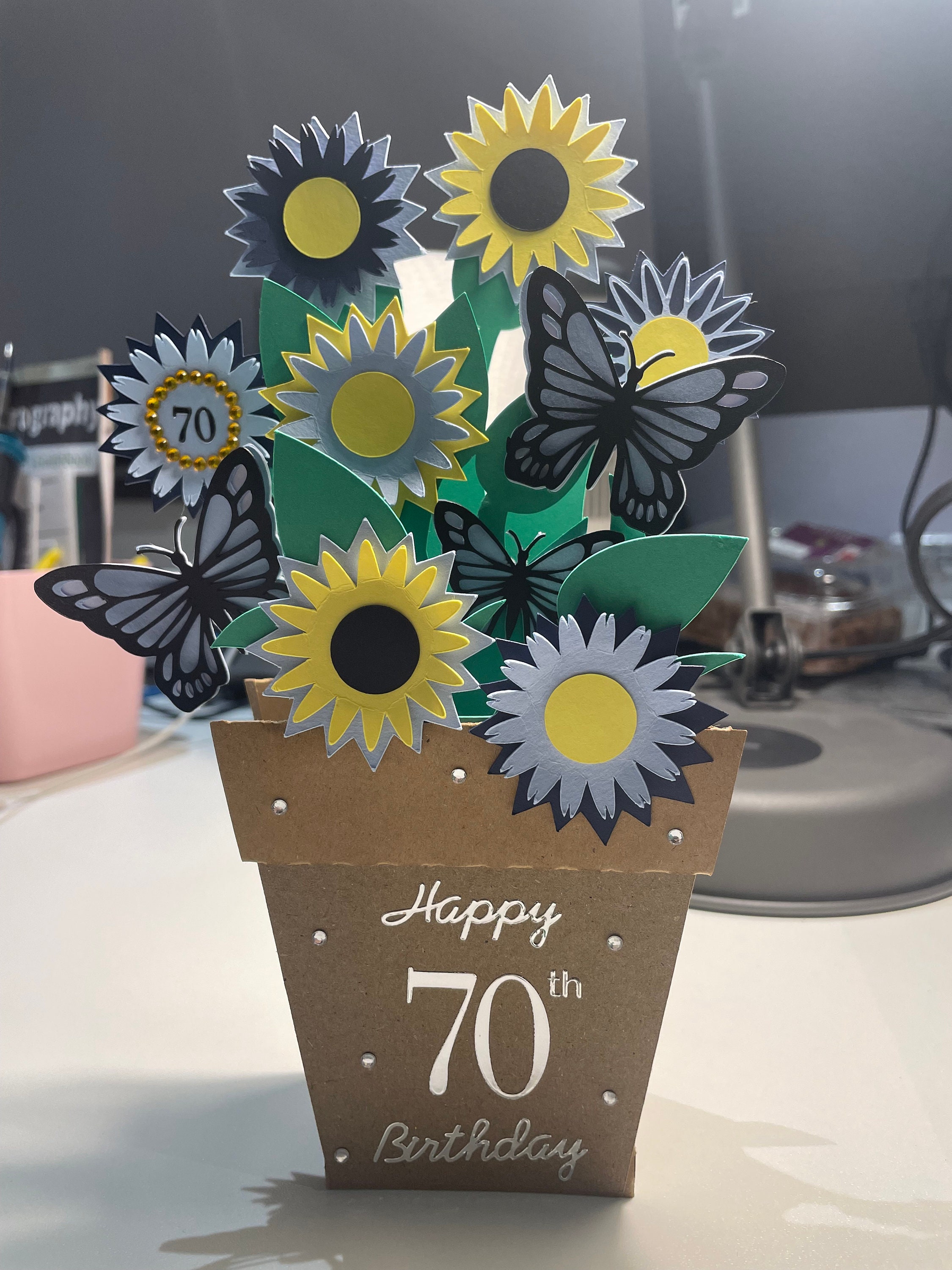 3D Flower Pot Card. - Etsy