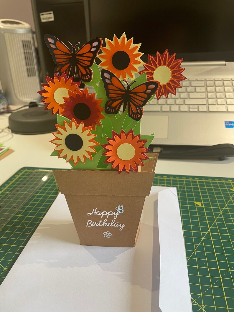 3D Flower Pot Card. - Etsy
