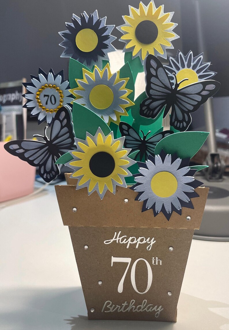 3D Flower Pot Card. - Etsy